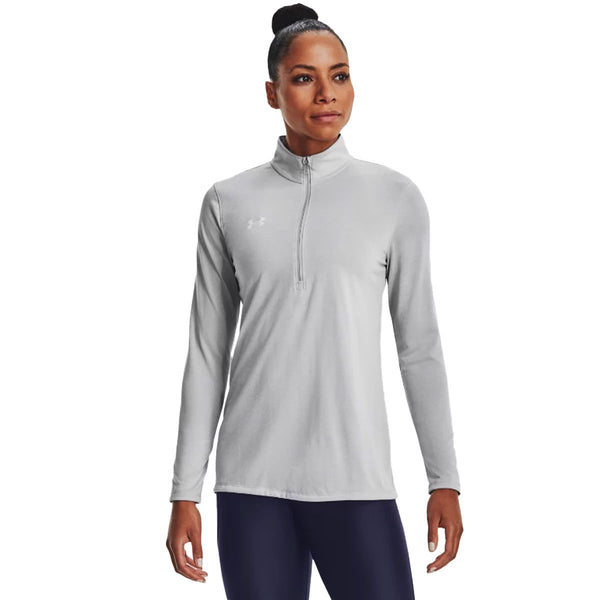 Under Armour Women's Mod Grey Light Heather Team Tech 1/2 Zip