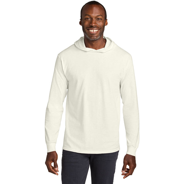 Jerzees Classics Unisex Sweet Cream Heather Cotton Long Sleeve Hooded