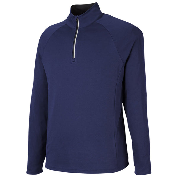 Core 365 Men's Classic Navy/Carbon Origin Performance Pique Quarter Zi