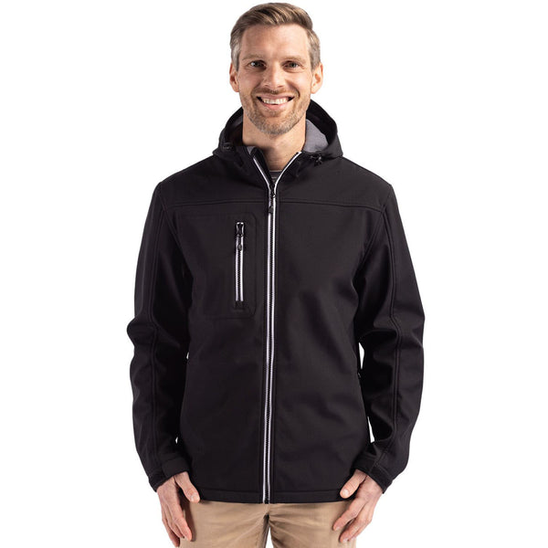 Clique Men's Black Telemark Eco Stretch Softshell Full Zip Hooded Jack