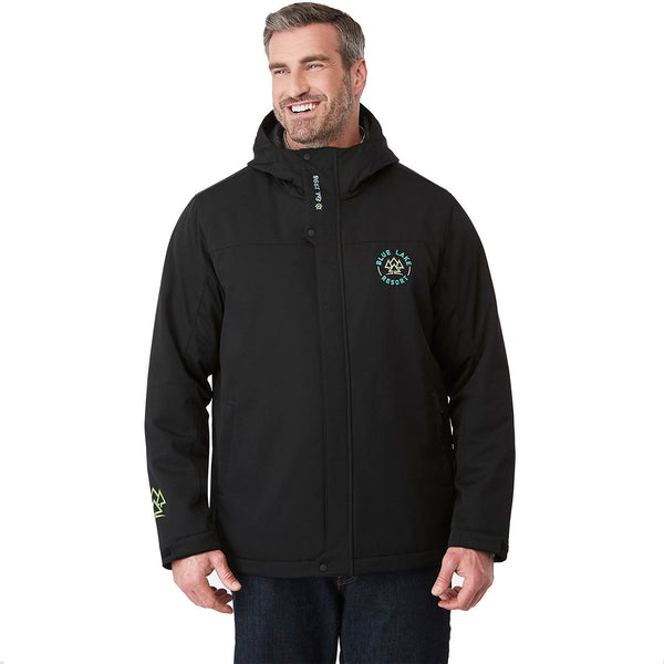 Elevate Men's Black Lena Eco Water Repellent Insulated Jacket With Hoo