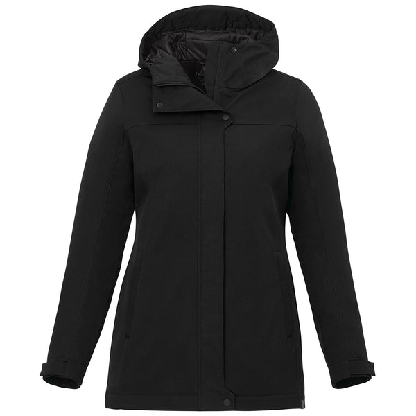 Elevate Women's Black Lena Eco Water Repellent Insulated Jacket With H