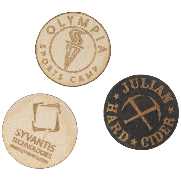 BCG Wood Wood Stickers: 1" W x 1" H