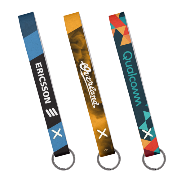 SnugZ Black Strickland Dye-Sublimated Felt Wrist Keychain w/ Metal Spl