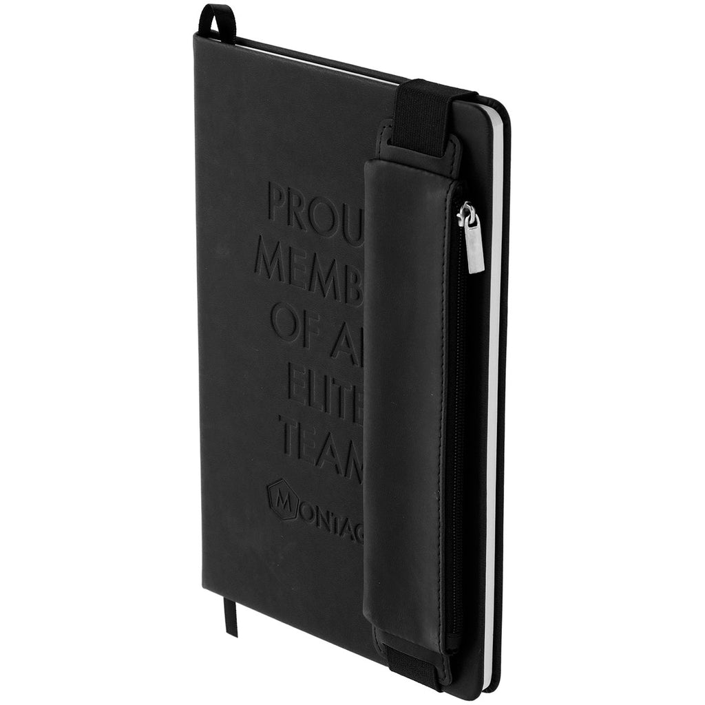 Leed's Black FUNCTION Office Hard Bound Notebook with Pen Pouch