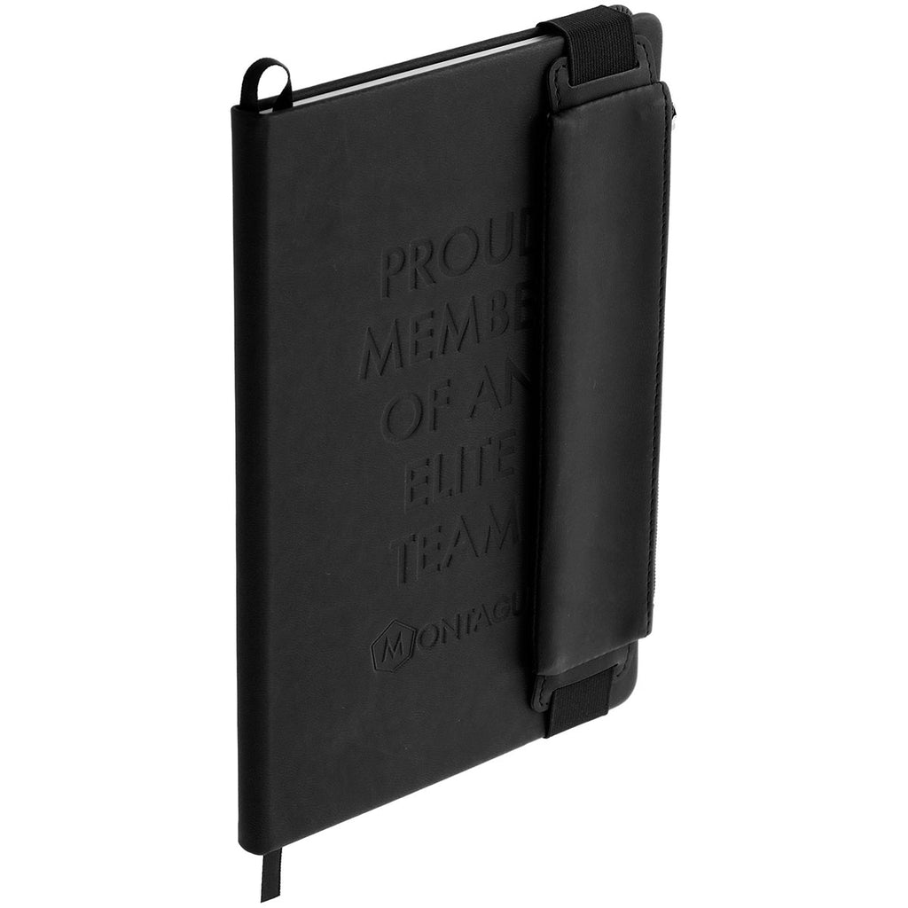 Leed's Black FUNCTION Office Hard Bound Notebook with Pen Pouch