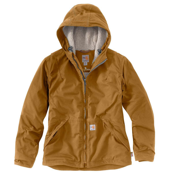Carhartt Women's Carhartt Brown Full Swing Quick Duck Sherpa-Lined Fla