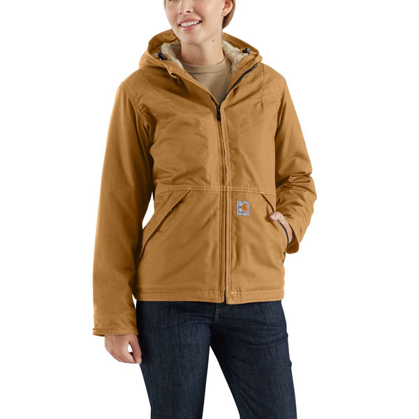 Carhartt Women's Carhartt Brown Full Swing Quick Duck Sherpa-Lined Fla