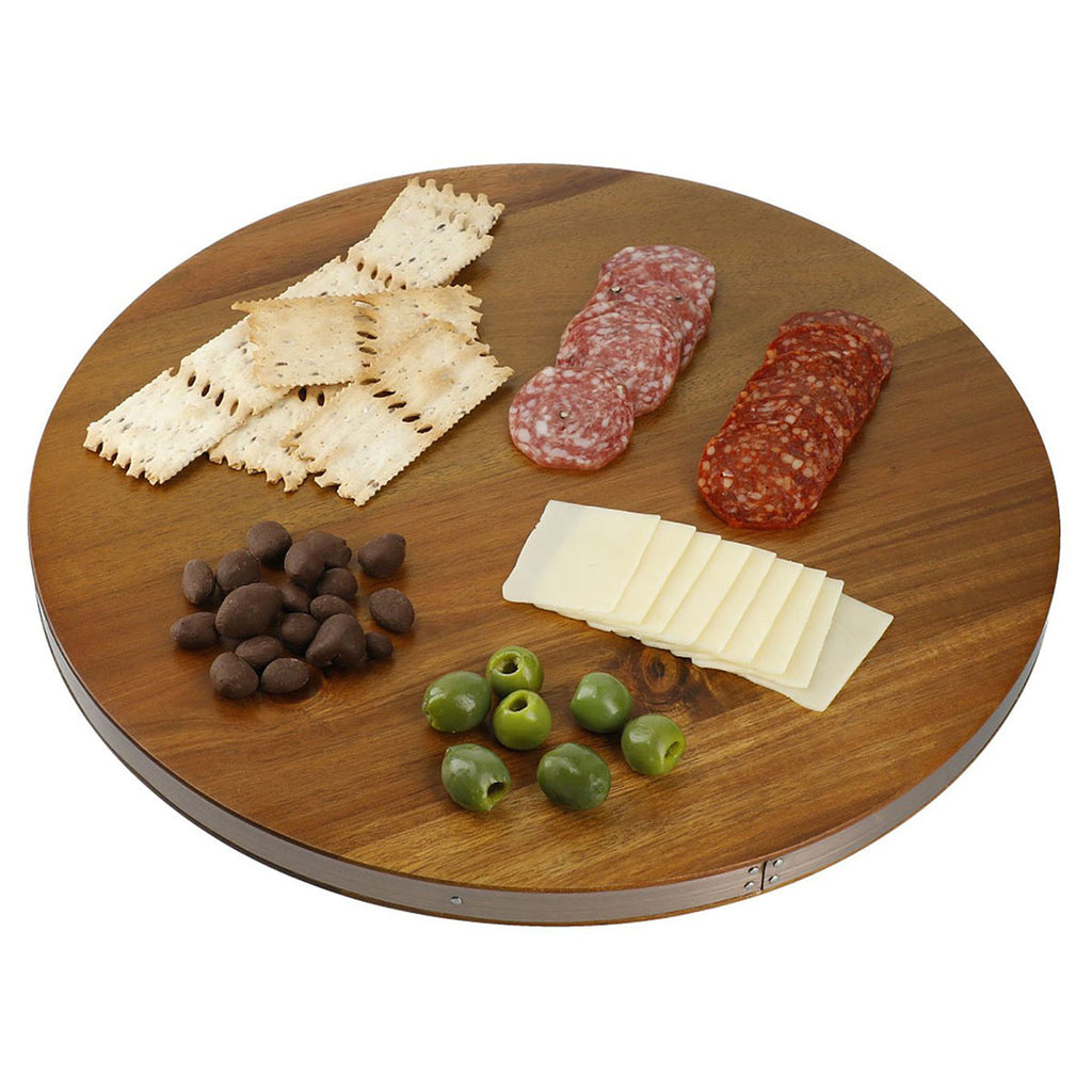 Leed's Wood Graze 14" Spinning Charcuterie Board