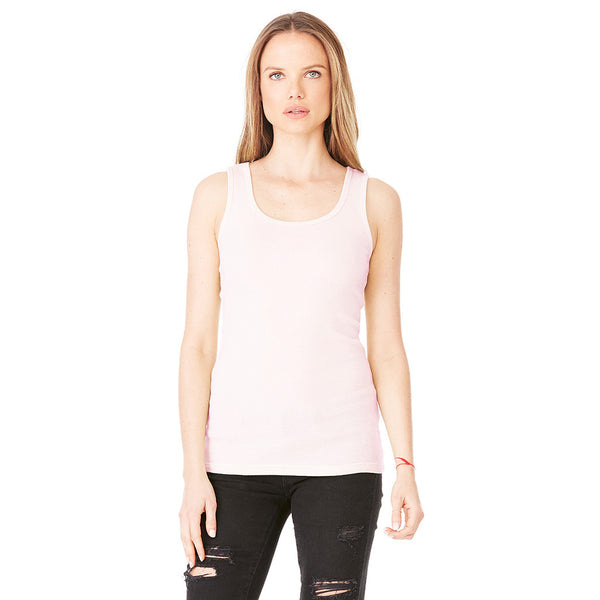 Bella + Canvas Women's Soft Pink Stretch Rib Tank