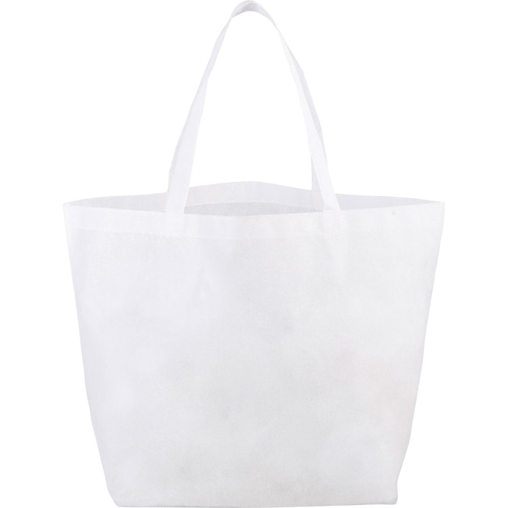Leed's White Budget Non-Woven Shopper Tote
