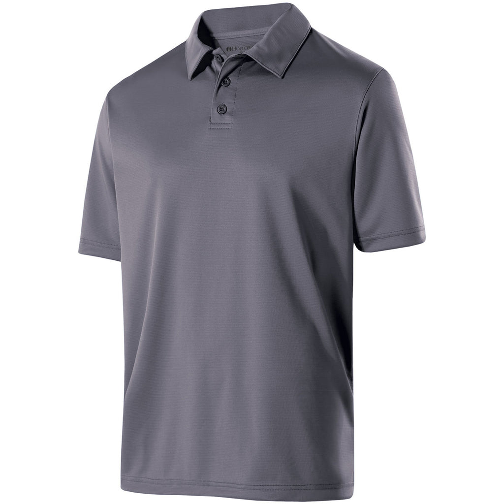 Holloway Men's Graphite Textured Stripe Shift Polo