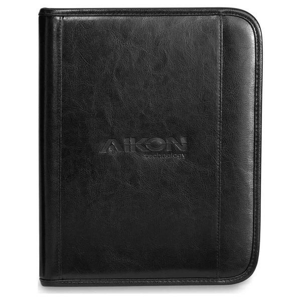 Gemline Black Deluxe Leather Wired-E Padfolio