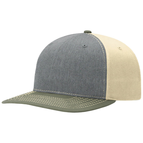 Richardson Heather/Grey/Birch/Loden Tri Lifestyle Structured Twill Bac