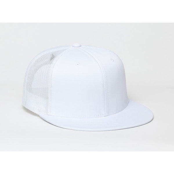 Pacific Headwear White/White D-Series Snapback Trucker Mesh Cap