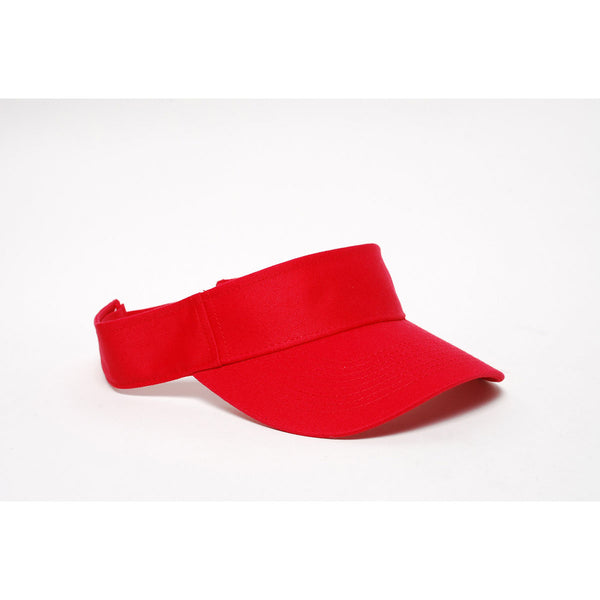Pacific Headwear Red Adjustable Woven Cotton Visor