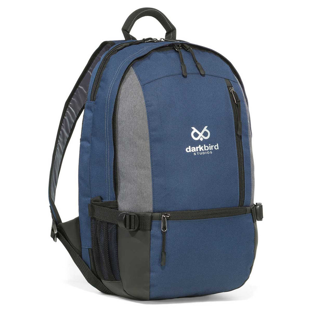 Gemline Navy Blue & Heather Grey McKinley Computer Backpack