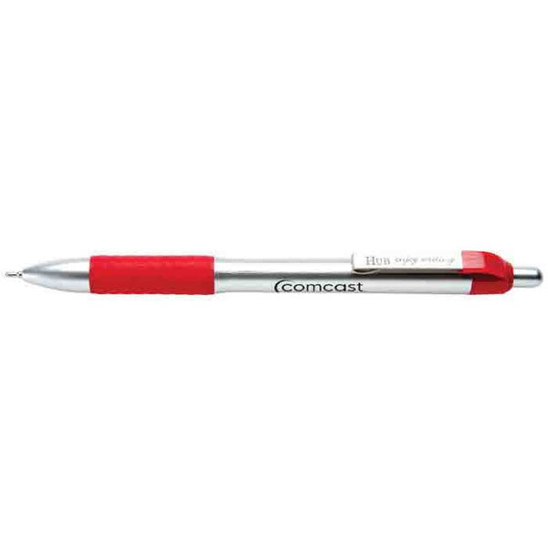 Hub Pens Red Maxglide Click Chrome Pen