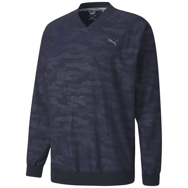 Puma Golf Men's Peacoat Camo Wind Long Sleeve Golf Shirt
