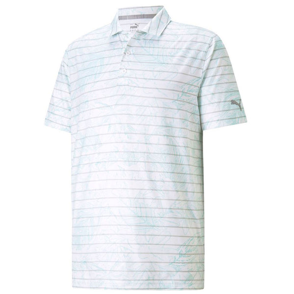 Puma Golf Men's Blue Glow/High Rise Cloudspun Aerate Golf Polo
