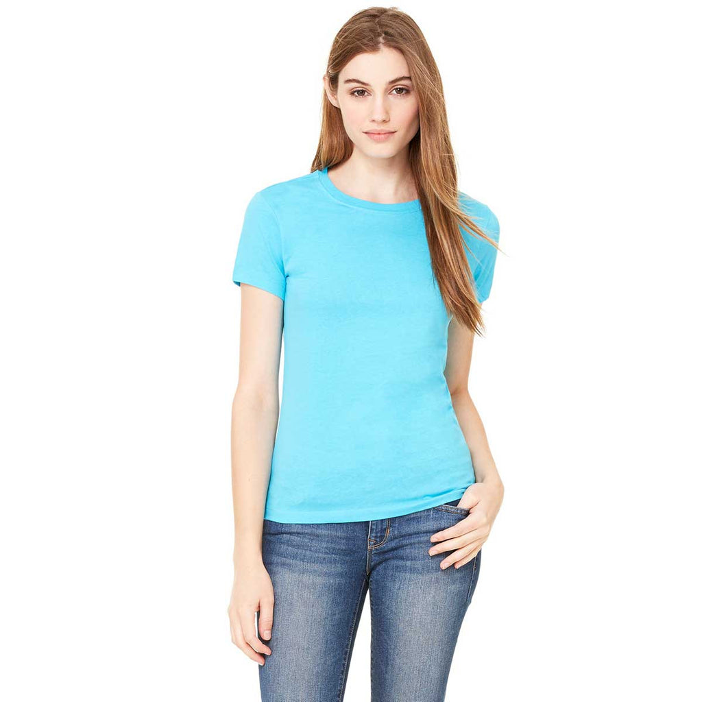 Bella + Canvas Women's Turquoise Jersey Short-Sleeve T-Shirt