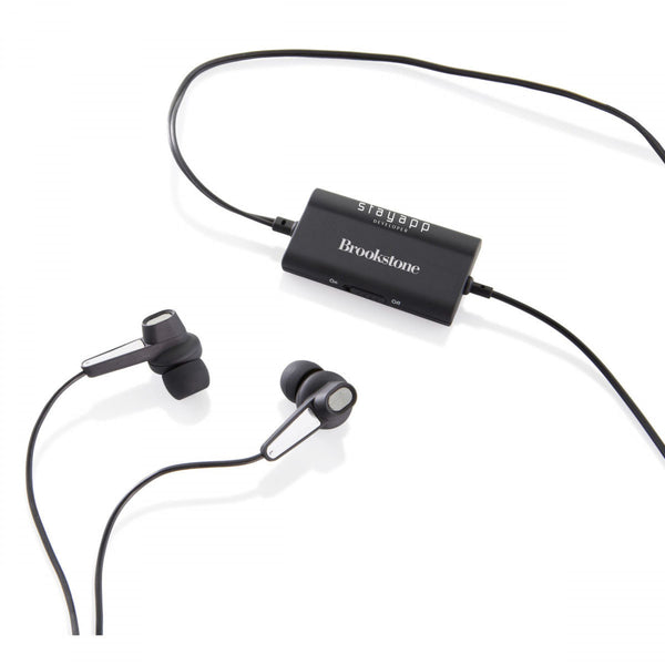 Brookstone Black Active Noise Cancelling Earbuds