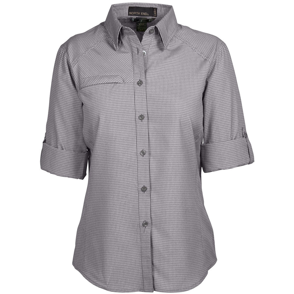North End Women's Graphite Excursion F.B.C. Textured Performance Shirt