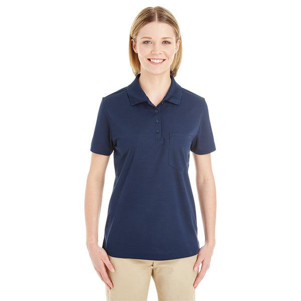 Core 365 Women's Classic Navy Origin Performance Pique Polo with Pocke