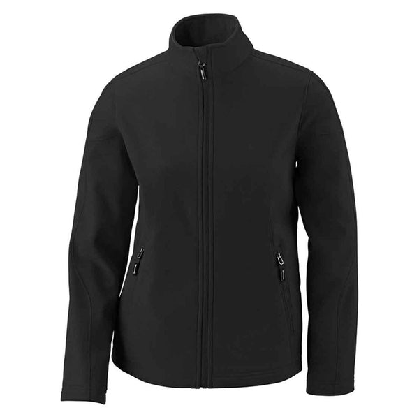 Core 365 Women's Black Cruise Two-Layer Fleece Bonded Soft Shell Jacke
