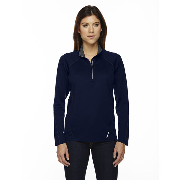 North End Women's Classic Navy Radar Half-Zip Performance Long-Sleeve