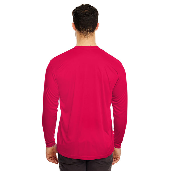 UltraClub Men's Red Cool & Dry Sport Long-Sleeve Performance Interlock