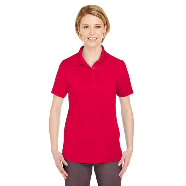 UltraClub Women's Red Cool & Dry 8 Star Elite Performance Interlock Po