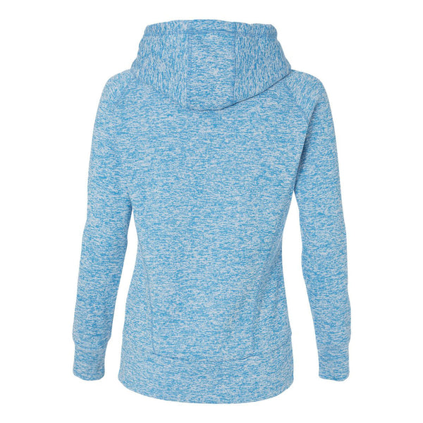 J. America Women's Electric Blue/Neon Green Cosmic Fleece Contrast Hoo