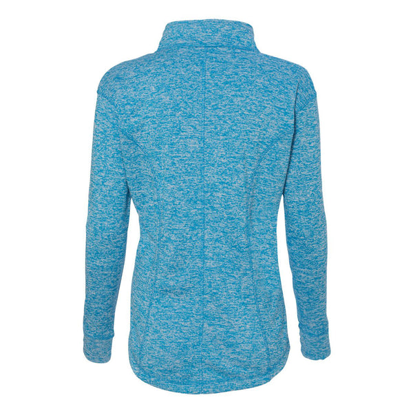 J. America Women's Electric Blue/Neon Green Cosmic Fleece Quarter-Zip