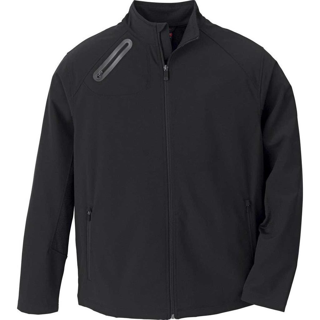 North End Men's Black Three-Layer Light Bonded Soft Shell Jacket