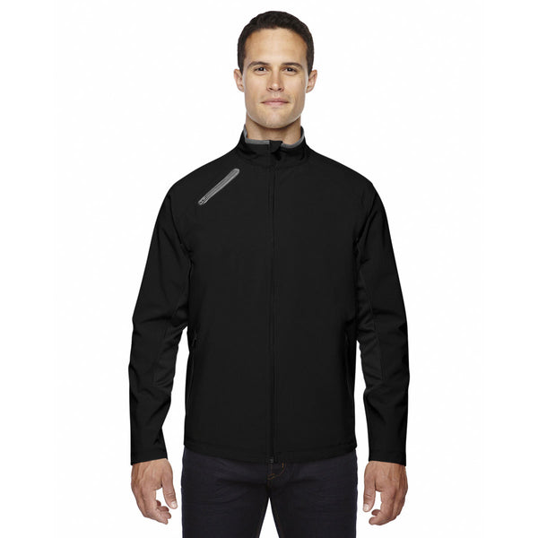 North End Men's Black Three-Layer Light Bonded Soft Shell Jacket