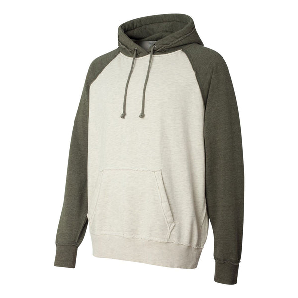J. America Men's Oatmeal Heather/Army Heather Vintage Heather Hooded S