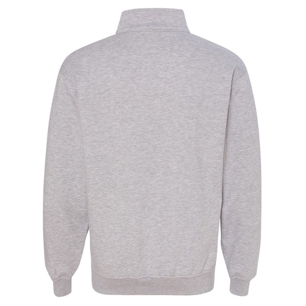 Bayside Men's Dark Ash USA-Made Quarter Zip Pullover Sweatshirt
