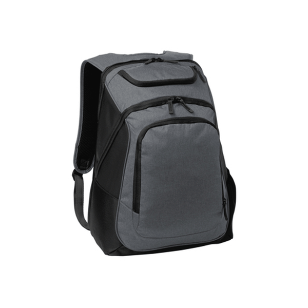 Customized Logo Port Authority Graphite Heather/ Black Exec Backpack