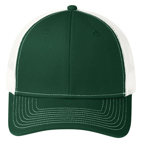 Port Authority Dark Green/White Snapback Trucker Cap