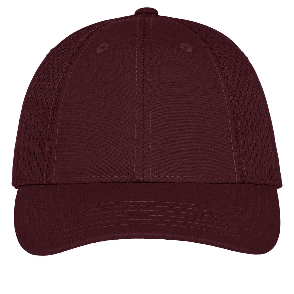 Port Authority Maroon Mesh Inset Cap