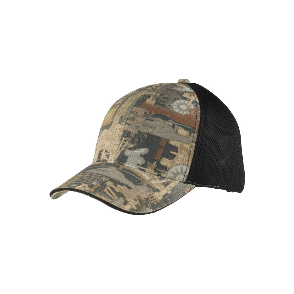 Port Authority Oilfield Camo/Black Mesh Camouflage Cap with Air Mesh B