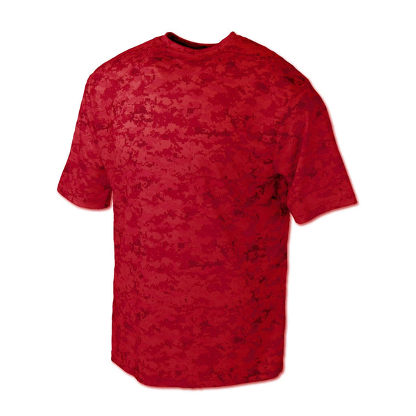BAW Men's Red Xtreme Tek Digital Camo Short Sleeve Shirt