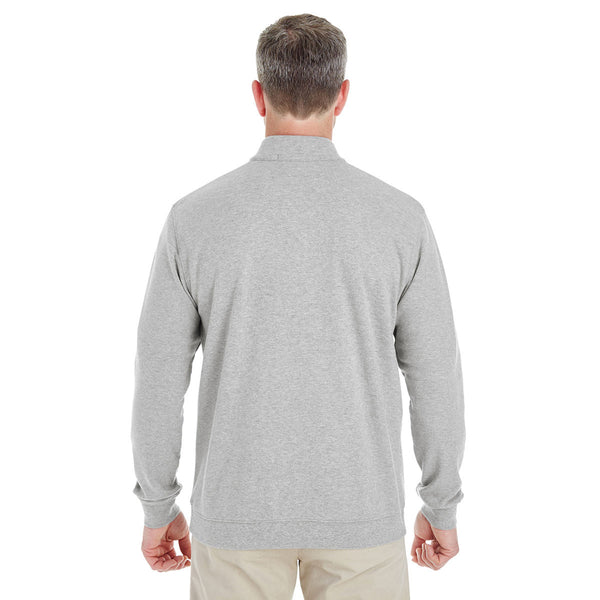 Devon & Jones Men's Grey Heather/Grey Heather/French Blue Drytec 20 Pe