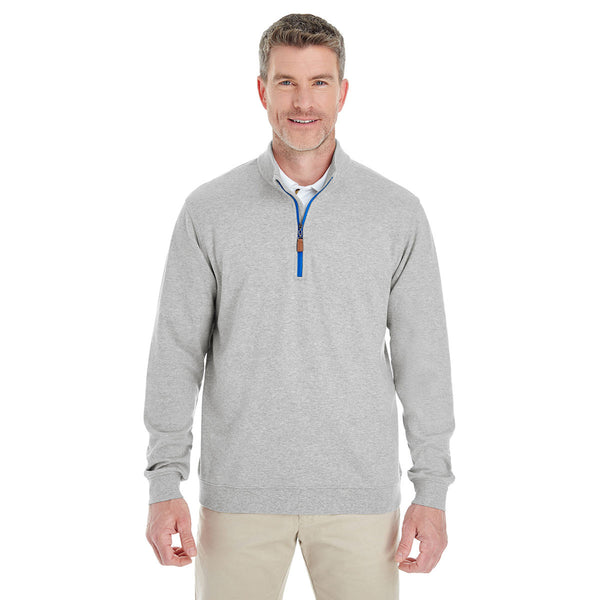 Devon & Jones Men's Grey Heather/Grey Heather/French Blue Drytec 20 Pe