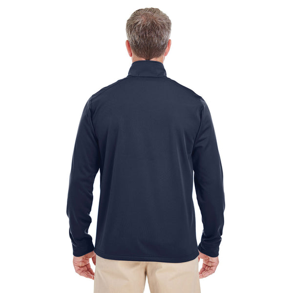 Devon & Jones Men's Navy/Navy Heather Newbury Colorblock Melange Fleec