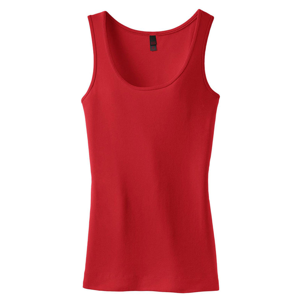 District Women's Cherry Red 1x1 Rib Tank
