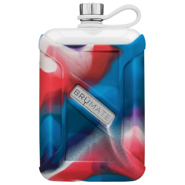 BruMate Red/White/Blue Swirl Liquor Canteen 8oz
