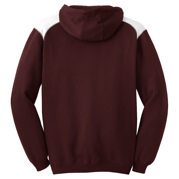 Sport-Tek Men's Maroon Pullover Hooded Sweatshirt with Contrast Color