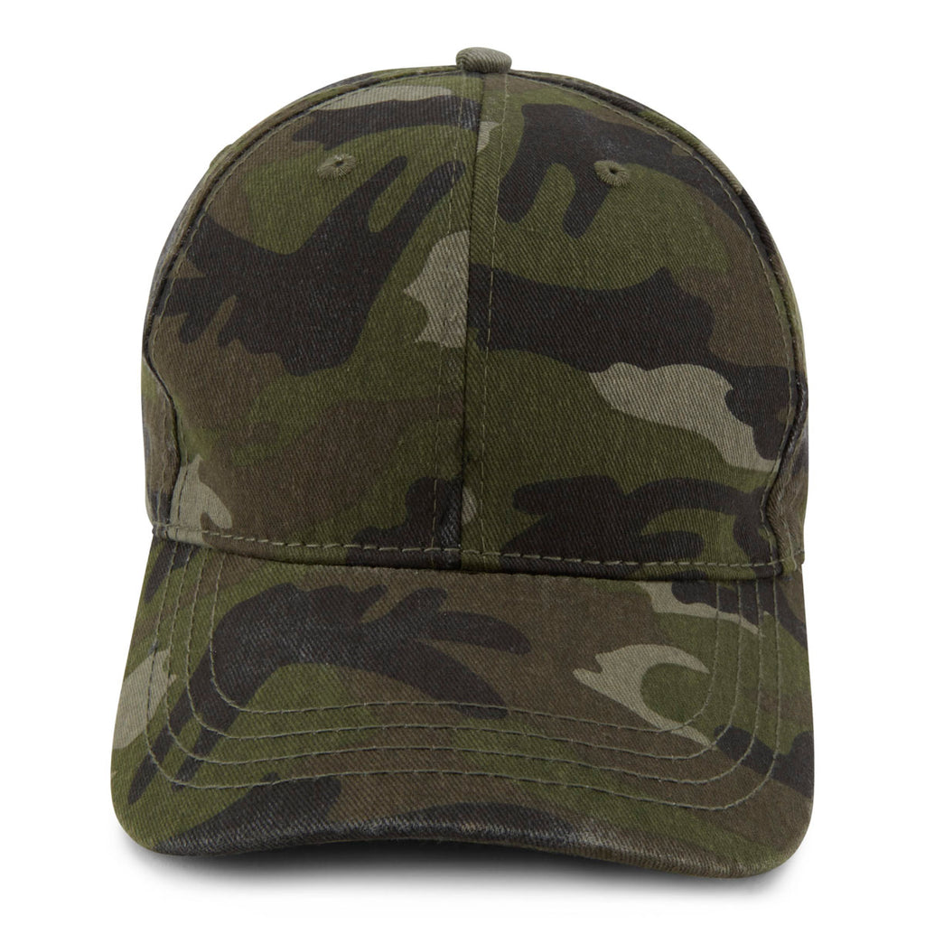 Paramount Apparel Green Woodland Washed Generic Camo Cap